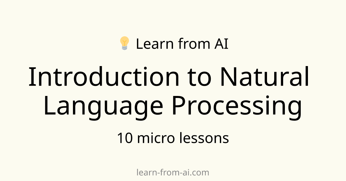 Introduction to Natural Language Processing